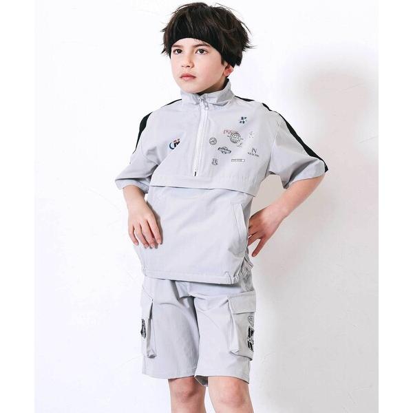 ZOZO問い合わせ番号:106875964ショップ:BEBE ONLINE STORE，ベベ オンラインストアブランド:nexchic，ネクシック商品名:半袖ハーフジップ＆ハーフパンツ セットアップ(110~150cm)カテゴリ:ジャケット...