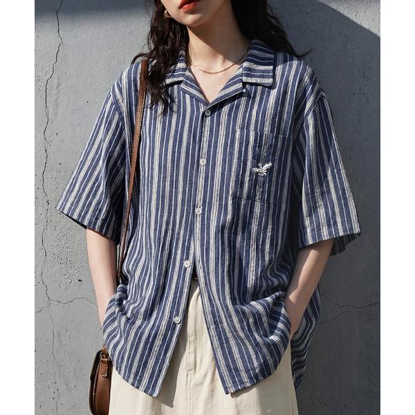 ZOZO問い合わせ番号:106879401ショップ:antiqua，アンティカブランド:antiqua，アンティカ商品名:オープンカラー 縞柄 シャツカテゴリ:トップス>シャツ/ブラウスブランド品番:ONZ-2006素材:本体：綿85...