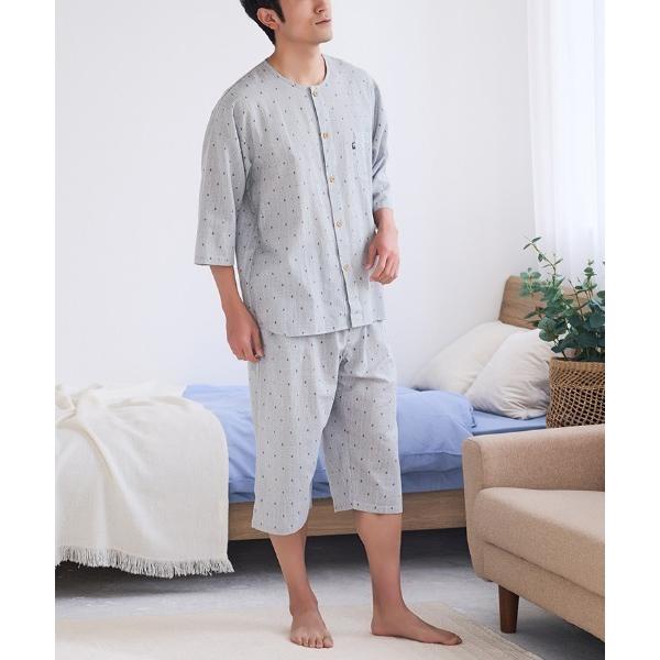 ZOZO問い合わせ番号:106880324ショップ:GUNZE，グンゼブランド:GUNZE，グンゼ商品名:GUNZE/グンゼ パジャマ 寝るテコ 7分袖7分丈パンツ 綿100% 小紋柄カテゴリ:ルームウェア>ルームウェア/パジャマブラ...