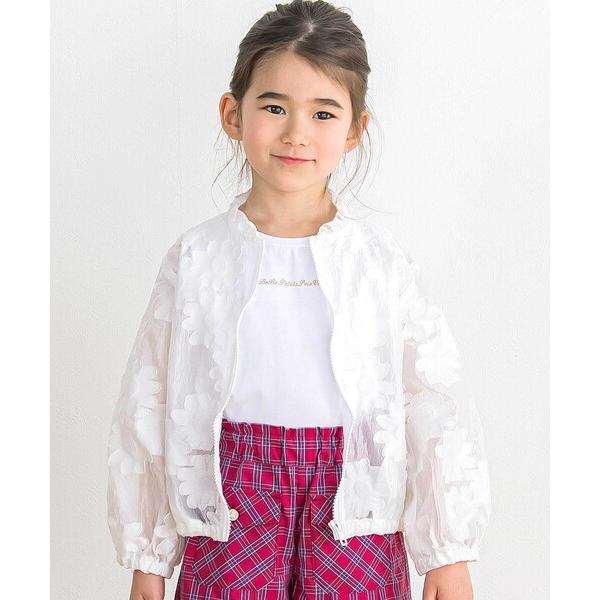 ZOZO問い合わせ番号:106916585ショップ:BEBE ONLINE STORE，ベベ オンラインストアブランド:BeBe Petits Pois Vert，ベベプチポワヴェール商品名:【店舗限定】花柄シアーライトブルゾン(95〜16...