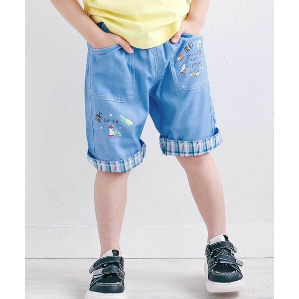 『セール実施中』ZOZO問い合わせ番号:106916607ショップ:BEBE ONLINE STORE，ベベ オンラインストアブランド:SLAP SLIP，スラップスリップ商品名:裾チェック折り返し5.5分丈ストレッチパンツ(80~130c...