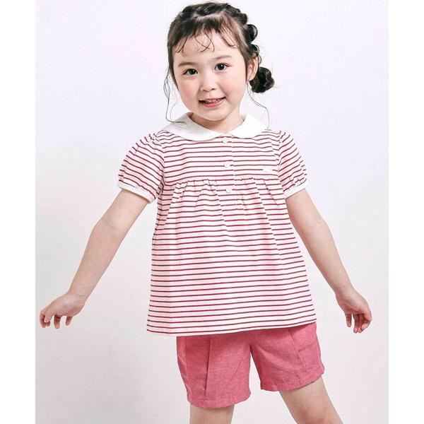ZOZO問い合わせ番号:106916628ショップ:BEBE ONLINE STORE，ベベ オンラインストアブランド:SLAP SLIP，スラップスリップ商品名:【マリンシリーズ】セーラーカラーボーダー半袖Tシャツ+パンツセットアップ(8...