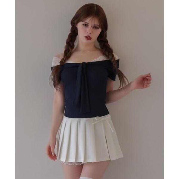ZOZO問い合わせ番号:106917528ショップ:Lace Ladies，レースレディースブランド:M DOLLY，エムドリー，Lace Ladies，レースレディース商品名:Lace colette bowtie ribbon tops...