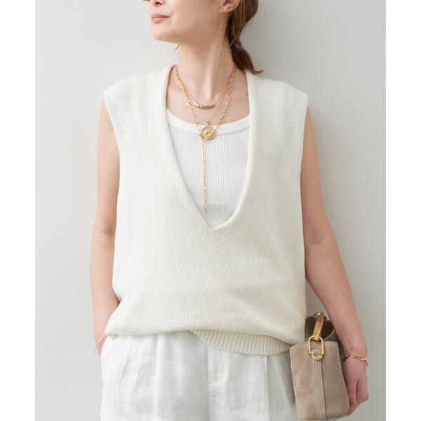 ZOZO問い合わせ番号:106918783ショップ:Deuxieme Classe，ドゥーズィエムクラスブランド:Deuxieme Classe，ドゥーズィエムクラス商品名:Lily Linen Vネック ベストカテゴリ:トップス>ベ...