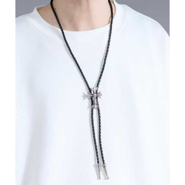 ZOZO問い合わせ番号:106919043ショップ:Ellno Loset，エルノロゼットブランド:Ellno Loset，エルノロゼット商品名:cross motif loop tie/クロスモチーフループタイカテゴリ:アクセサリー&gt...