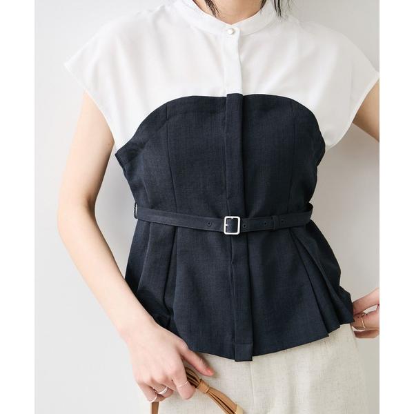 ZOZO問い合わせ番号:106919361ショップ:VIS，ビスブランド:VIS，ビス商品名:美easyビスチェドッキングフレンチブラウス/接触冷感・イージーケア・セットアップ対応カテゴリ:トップス>シャツ/ブラウスブランド品番:20...