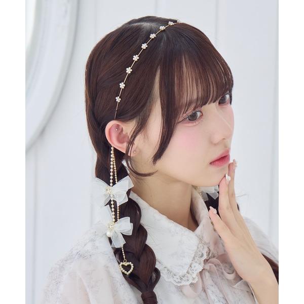 ZOZO問い合わせ番号:106919368ショップ:ROJITA，ロジータブランド:ROJITA，ロジータ商品名:リボン付パールチェーンカチューシャカテゴリ:ヘアアクセサリー>カチューシャブランド品番:3617471素材:本体：_合金...