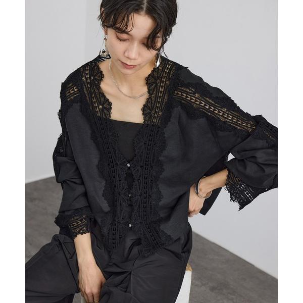 ZOZO問い合わせ番号:106919410ショップ:ADAM ET ROPE'，アダムエロペブランド:SALON adam et rope'，サロン アダム エ ロペ商品名:リトリートレースブラウス / セットアップ対応カテゴリ:トップス&...