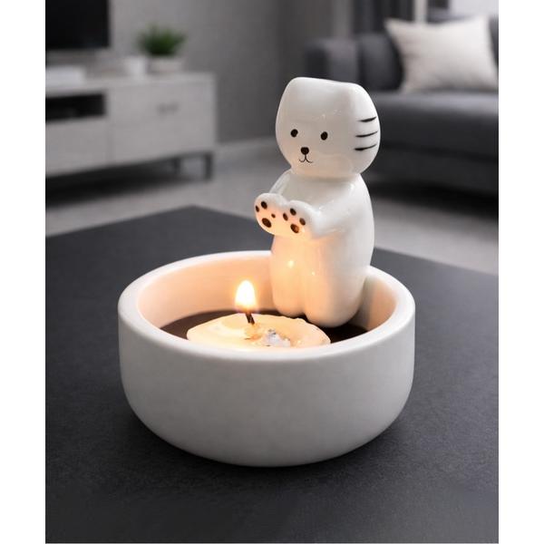 ZOZO問い合わせ番号:106921295ショップ:RiNc，リンクブランド:NOLITA LABORATORY，ノリータラボラトリー商品名:【 NOLITA / ノリータ 】【癒しのネコお香ホルダー】セラミック製 アロマ インセンススタン...