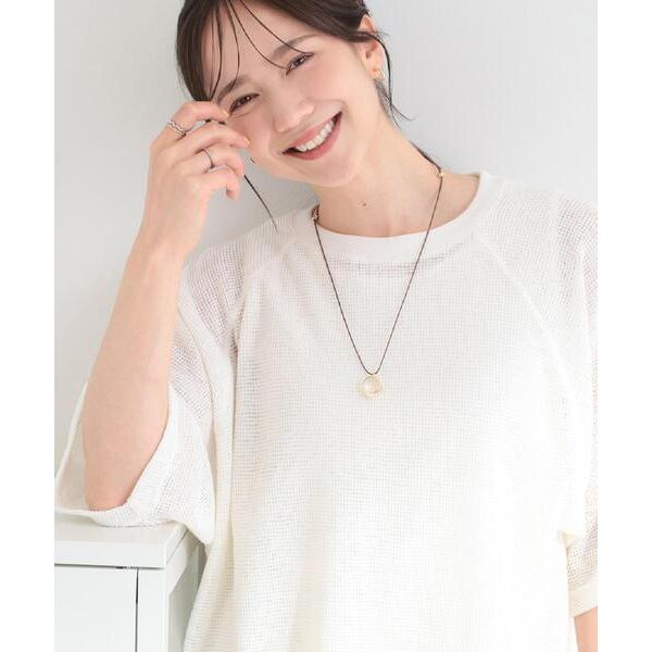 ZOZO問い合わせ番号:106921443ショップ:SHOO・LA・RUE，シューラルーブランド:SHOO・LA・RUE，シューラルー商品名:【S-LL】シアーワッフル ラグラン5分袖ゆるTシャツカテゴリ:トップス>Tシャツ/カットソ...