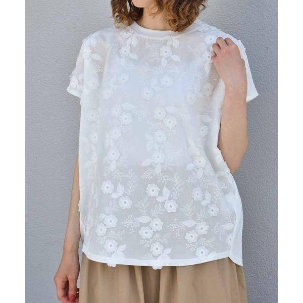 ZOZO問い合わせ番号:106921604ショップ:Bleu Bleuet，ブルーブルーエブランド:Bleu Bleuet，ブルーブルーエ商品名:フラワー3D刺繍Tシャツ26NO2カテゴリ:トップス>Tシャツ/カットソーブランド品番:...