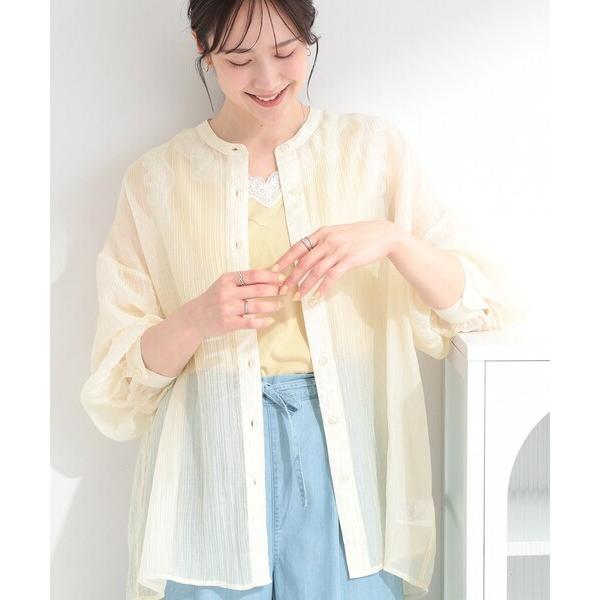 ZOZO問い合わせ番号:106922920ショップ:SHOO・LA・RUE，シューラルーブランド:SHOO・LA・RUE，シューラルー商品名:【S-LL】大人のシアー感 風合い楽しむバンドカラーシャツカテゴリ:トップス>シャツ/ブラウ...