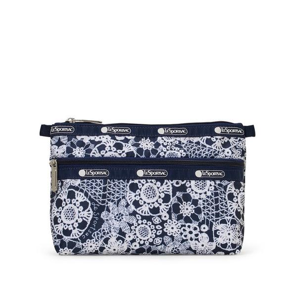 ZOZO問い合わせ番号:106955126ショップ:LeSportsac，レスポートサックブランド:LeSportsac，レスポートサック商品名:COSMETIC CLUTCH フローラルレースネイビーカテゴリ:財布/小物>ポーチブラ...