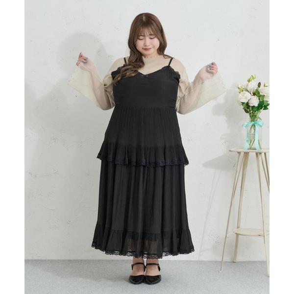 ZOZO問い合わせ番号:106957783ショップ:Pal elfy，パルエルフィーブランド:Louiosy，ルオシー商品名:【Louiosy】【大きいサイズ】ティアードフリルキャミワンピースカテゴリ:ワンピース/ドレス>ワンピースブ...