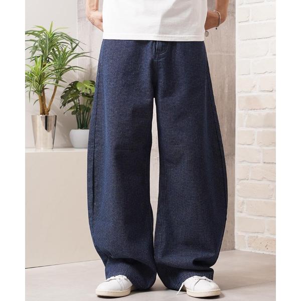 ZOZO問い合わせ番号:106958646ショップ:BIG CITY MARKET，ビッグシティマーケットブランド:1111clothing，ワンフォークロージング商品名:リップデニム＆ヒッコリー バレルレッグパンツ / Rip Denim...