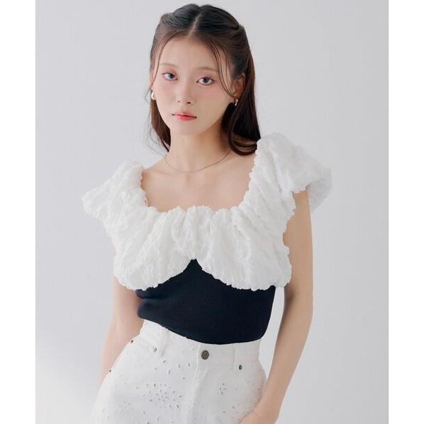 ZOZO問い合わせ番号:106960233ショップ:Chico，チコブランド:Chico，チコ商品名:【SALON by Chico】ジャガードパフスリーブドッキングニットカテゴリ:トップス>ニット/セーターブランド品番:CHS106...