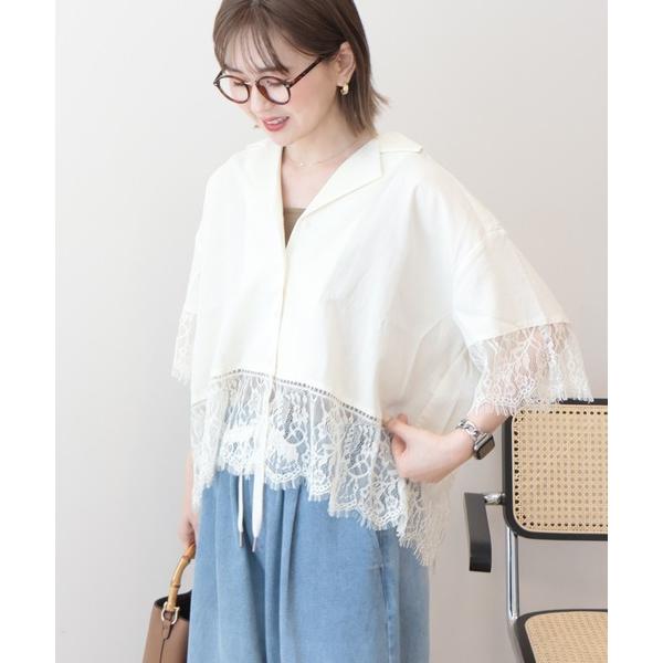 ZOZO問い合わせ番号:106960272ショップ:AMERICAN HOLIC，アメリカンホリックブランド:AMERICAN HOLIC，アメリカンホリック商品名:レース切リ替え半袖シャツカテゴリ:トップス>シャツ/ブラウスブランド...