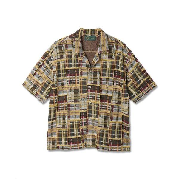ZOZO問い合わせ番号:106960360ショップ:CONZ，コンズブランド:gim context，ジムコンテキスト商品名:Knitted Patchwork Open Collar Shirtカテゴリ:トップス>シャツ/ブラウスブ...