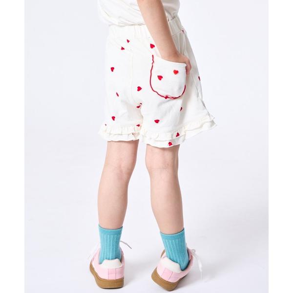 ZOZO問い合わせ番号:106960782ショップ:pairmanon，ペアマノンブランド:pairmanon，ペアマノン，coucou manon，ククゥ マノン商品名:【綿100%】ガールズ ハート総柄 ボリュームフリルショートパンツカ...