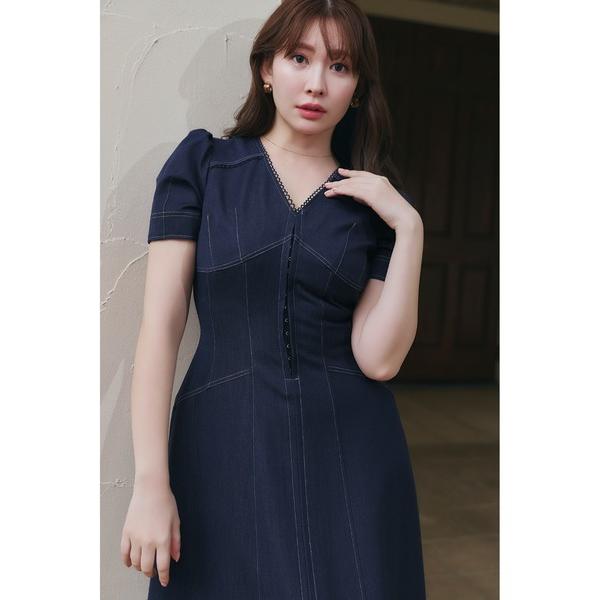 ZOZO問い合わせ番号:106961633ショップ:Her lip to，ハーリップトゥブランド:Her lip to，ハーリップトゥー商品名:Nerea Denim Dressカテゴリ:ワンピース/ドレス>ワンピースブランド品番:1...