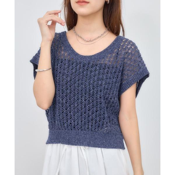ZOZO問い合わせ番号:106961843ショップ:COHINA STORE，コヒナストアブランド:COHINA，コヒナ商品名:2wayコードヤーンミックス透かしニット 【低身長・小柄女性】カテゴリ:トップス>ニット/セーターブランド...