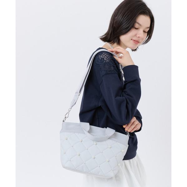 ZOZO問い合わせ番号:106994466ショップ:LeSportsac，レスポートサックブランド:LeSportsac，レスポートサック商品名:SM BUCKET TOTE W PEARLS ミストグレーパールカテゴリ:バッグ>トー...