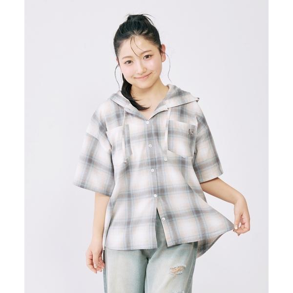 ZOZO問い合わせ番号:106998195ショップ:NARUMIYA ONLINE，ナルミヤ オンラインブランド:LOVETOXIC，ラブトキシック商品名:【LTXC/接触冷感】チェック半袖シャツパーカカテゴリ:トップス>シャツ/ブラ...