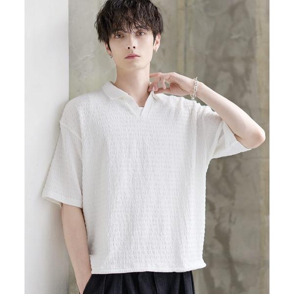 ZOZO問い合わせ番号:107071730ショップ:ASTRONOMY，アストロノミーブランド:ETELIO，エテリオ商品名:シャーリングスキッパーポロシャツカテゴリ:トップス>ポロシャツブランド品番:et260231素材:ボディ部分...
