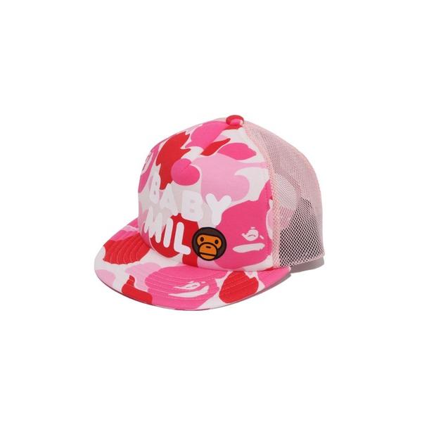 ZOZO問い合わせ番号:107072973ショップ:A BATHING APE，ア ベイシング エイプブランド:A BATHING APE，アベイシングエイプ商品名:ABC CAMO BABY MILO MESH CAPカテゴリ:帽子&gt...