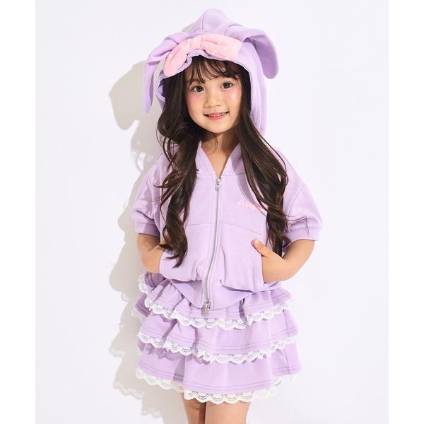 ZOZO問い合わせ番号:107073927ショップ:ANAP，アナップブランド:ANAP kids，アナップキッズ商品名:POMPOM耳付 スウェットパーカー × スカートセットカテゴリ:トップス>アンサンブルブランド品番:428-3...