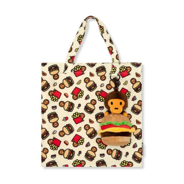ZOZO問い合わせ番号:107073997ショップ:A BATHING APE，ア ベイシング エイプブランド:A BATHING APE，アベイシングエイプ商品名:BABY MILO PLUSH DOLL BURGER TOTE BAGカ...
