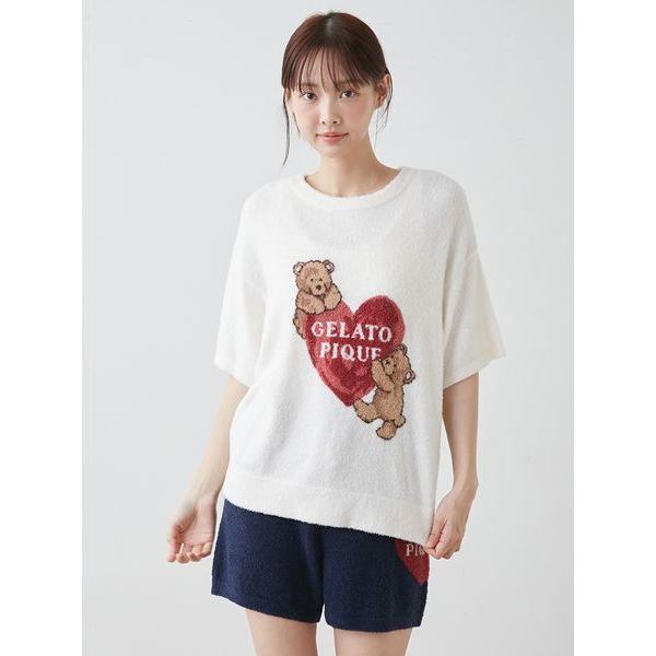 ZOZO問い合わせ番号:107109503ショップ:gelato pique，ジェラート　ピケブランド:gelato pique，ジェラートピケ商品名:【接触冷感】スムーズィーBEAR　HEART ジャガードプルオーバーカテゴリ:ルームウェ...