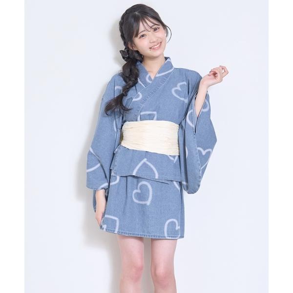 ZOZO問い合わせ番号:107109650ショップ:NARUMIYA ONLINE，ナルミヤ オンラインブランド:LOVETOXIC，ラブトキシック商品名:デニムミニ2way浴衣カテゴリ:水着/着物・浴衣>浴衣ブランド品番:83616...