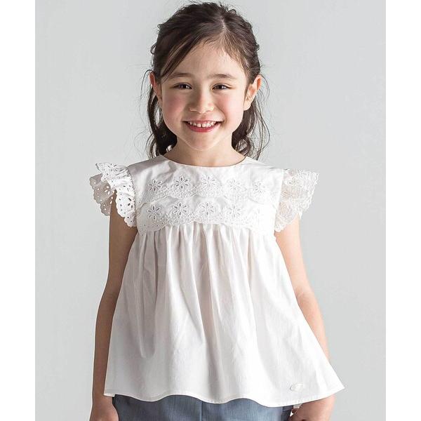 ZOZO問い合わせ番号:107109763ショップ:BEBE ONLINE STORE，ベベ オンラインストアブランド:Tartine et Chocolat，タルティーヌエショコラ商品名:【お揃い】パンチングレーススカラップ切り替えフリル...