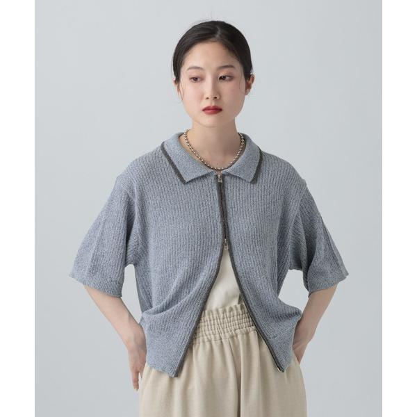 ZOZO問い合わせ番号:107109843ショップ:LEPSIM，レプシィムブランド:LEPSIM，レプシィム商品名:7ゲージ配色WZIP5分袖カーディガン　670303カテゴリ:トップス>カーディガン/ボレロブランド品番:67030...