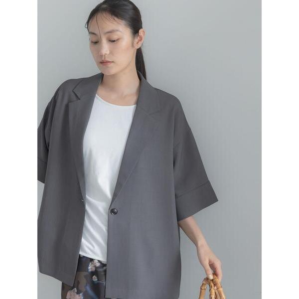 『タイムセール実施中』ZOZO問い合わせ番号:107109903ショップ:Te chichi，テチチブランド:Te chichi，テチチ商品名:麻調ハーフスリーブジャケットカテゴリ:ジャケット/アウター>ノーカラージャケットブランド品...