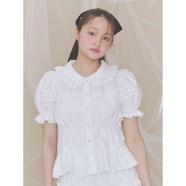『タイムセール実施中』ZOZO問い合わせ番号:107110592ショップ:merry jenny，メリージェニーブランド:merry jenny，メリージェニー商品名:フリルカラーパフブラウスカテゴリ:トップス>シャツ/ブラウスブラン...