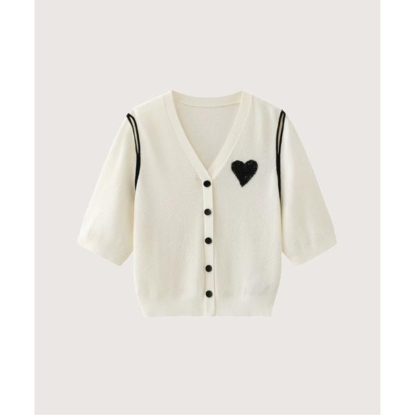 ZOZO問い合わせ番号:107110705ショップ:P L U M STORE，プラム ストアブランド:LA POMME petit，ラポミ・プチ商品名:Cheerful Gradation Heart Emboss Topカテゴリ:トップ...