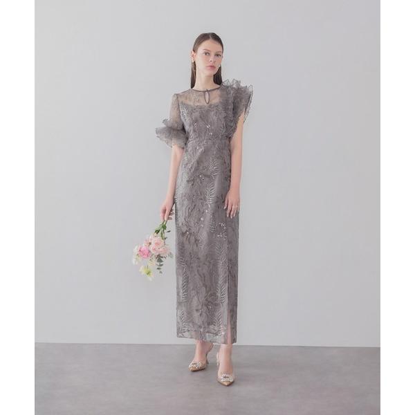 ZOZO問い合わせ番号:107110983ショップ:Leja，レジャブランド:Leja，レジャ商品名:【LEJA】アシンメトリーチュールフリルスパンコールIラインワンピースドレス美脚効果結婚式 パーティードレス 成人式 二次会 同窓会 お呼...