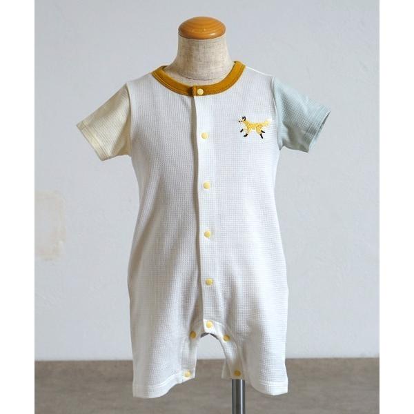※このアイテムは返品・交換対象外商品です。ZOZO問い合わせ番号:107111628ショップ:10mois，ディモワブランド:Hoppetta，ホッペッタ商品名:【Hoppetta(ホッペッタ)】きつねワッフル配色ロンパース 70・80cm...