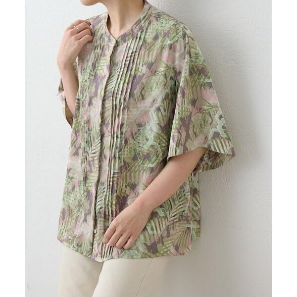 ZOZO問い合わせ番号:107111914ショップ:ear PAPILLONNER，イア パピヨネブランド:ear PAPILLONNER，イアパピヨネ商品名:半袖柄ピンタックブラウス【SUM1 STYLE】カテゴリ:トップス>シャツ...