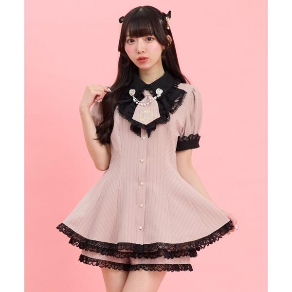 ZOZO問い合わせ番号:107112342ショップ:Secret Honey，シークレットハニーブランド:Secret Honey，シークレットハニー商品名:ラッフルネクタイ半袖セットアップカテゴリ:ジャケット/アウター>セットアップ...