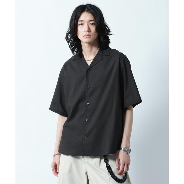 ZOZO問い合わせ番号:107113284ショップ:RAGEBLUE，レイジブルーブランド:RAGEBLUE，レイジブルー商品名:Linen Open Collar Shirt/リネンブレンド/オープンカラーシャツカテゴリ:トップス>...