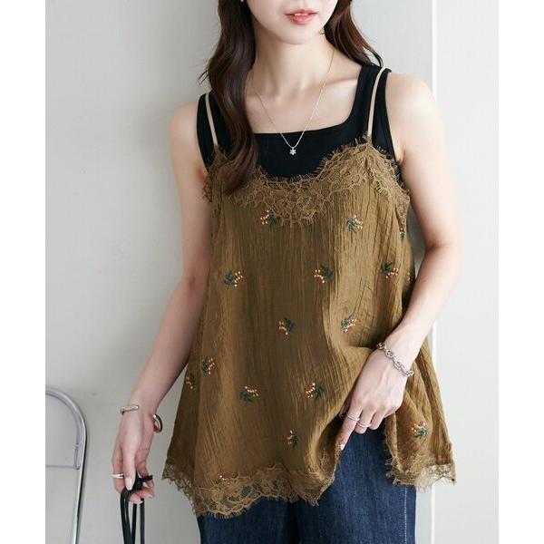 『タイムセール実施中』ZOZO問い合わせ番号:107113435ショップ:DISCOAT，ディスコートブランド:DISCOAT，ディスコート商品名:【WEB限定】刺繍シアーキャミソールカテゴリ:トップス>キャミソールブランド品番:DC...