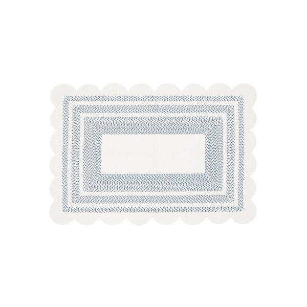 ZOZO問い合わせ番号:107149905ショップ:Francfranc，フランフランブランド:Francfranc，フランフラン商品名:マリス コットン ラグ M ホワイト×ブルー 200×140cm カーペット 絨毯カテゴリ:インテリア...