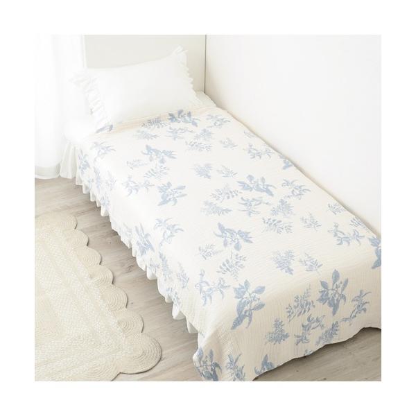 ZOZO問い合わせ番号:107149908ショップ:Francfranc，フランフランブランド:Francfranc，フランフラン商品名:ボタニカル ガーゼケット シングル アイボリー×ライトブルー ブランケット 春夏カテゴリ:インテリア&...