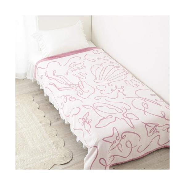 ZOZO問い合わせ番号:107149965ショップ:Francfranc，フランフランブランド:Francfranc，フランフラン商品名:アートタオルケット ドローイング シングル ライトピンク×ピンク 200×140cm ブランケット 春...