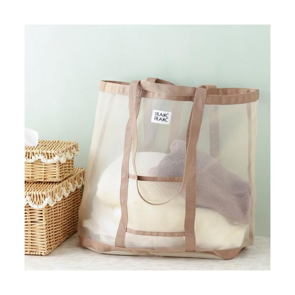 ※このアイテムは返品・交換対象外商品です。ZOZO問い合わせ番号:107149983ショップ:Francfranc，フランフランブランド:Francfranc，フランフラン商品名:メッシュランドリーバッグ ベージュ 洗濯かご 折りたたみ コ...