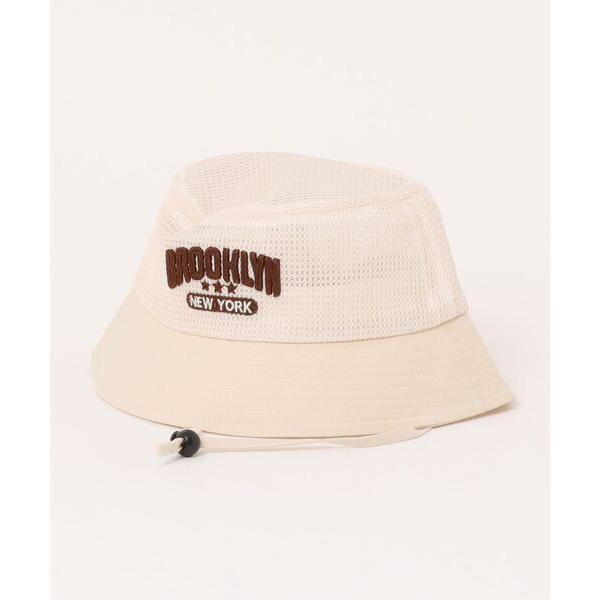 ZOZO問い合わせ番号:107153193ショップ:RiNc，リンクブランド:Bambin，ボンバン商品名:【 Bambin / ボンバン 】 サマー メッシュ ロゴ 刺繍 バケットハット/あご紐付きカテゴリ:帽子>ハットブランド品番...