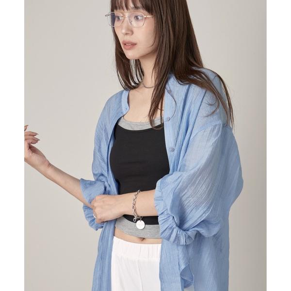 ZOZO問い合わせ番号:107153483ショップ:Avenue，アヴェニューブランド:OFROOM，オフルーム商品名:Sheer Collarless Over Shirt｜シアーノーカラーオーバーシャツカテゴリ:トップス>シャツ/...